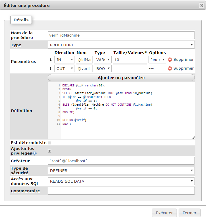 procédure stockée mysql erreur par Emilie13 - page 1 - OpenClassrooms
